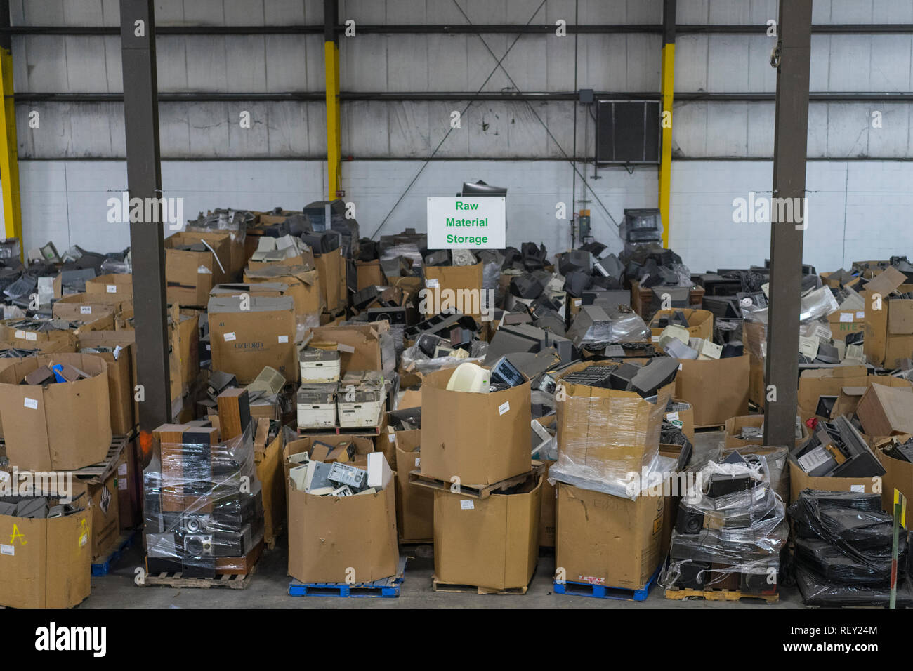 Computer trash waste recycle technological electronic waste awaiting to ...