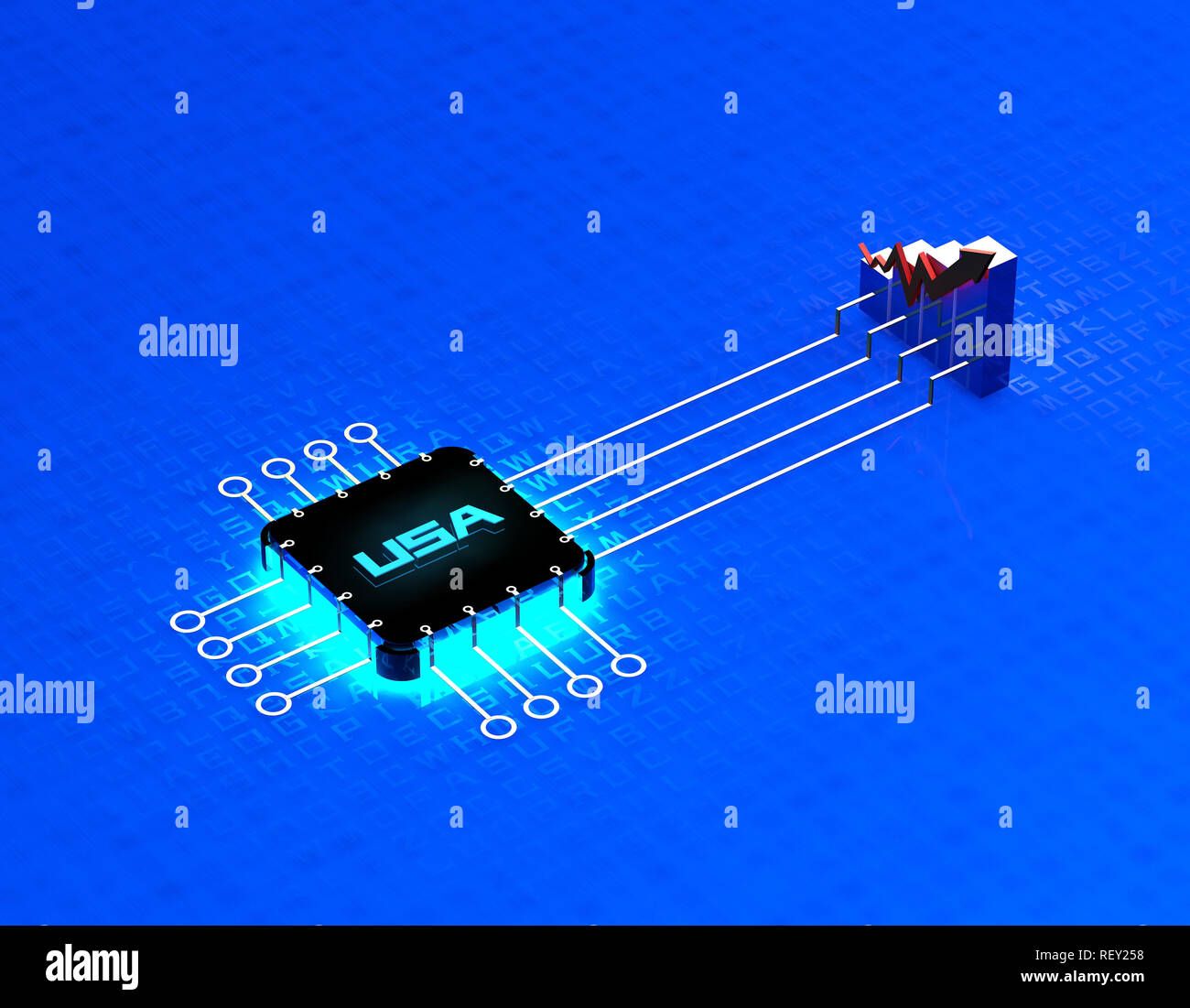 Human digital technology, US chip core, network data transmission Stock ...