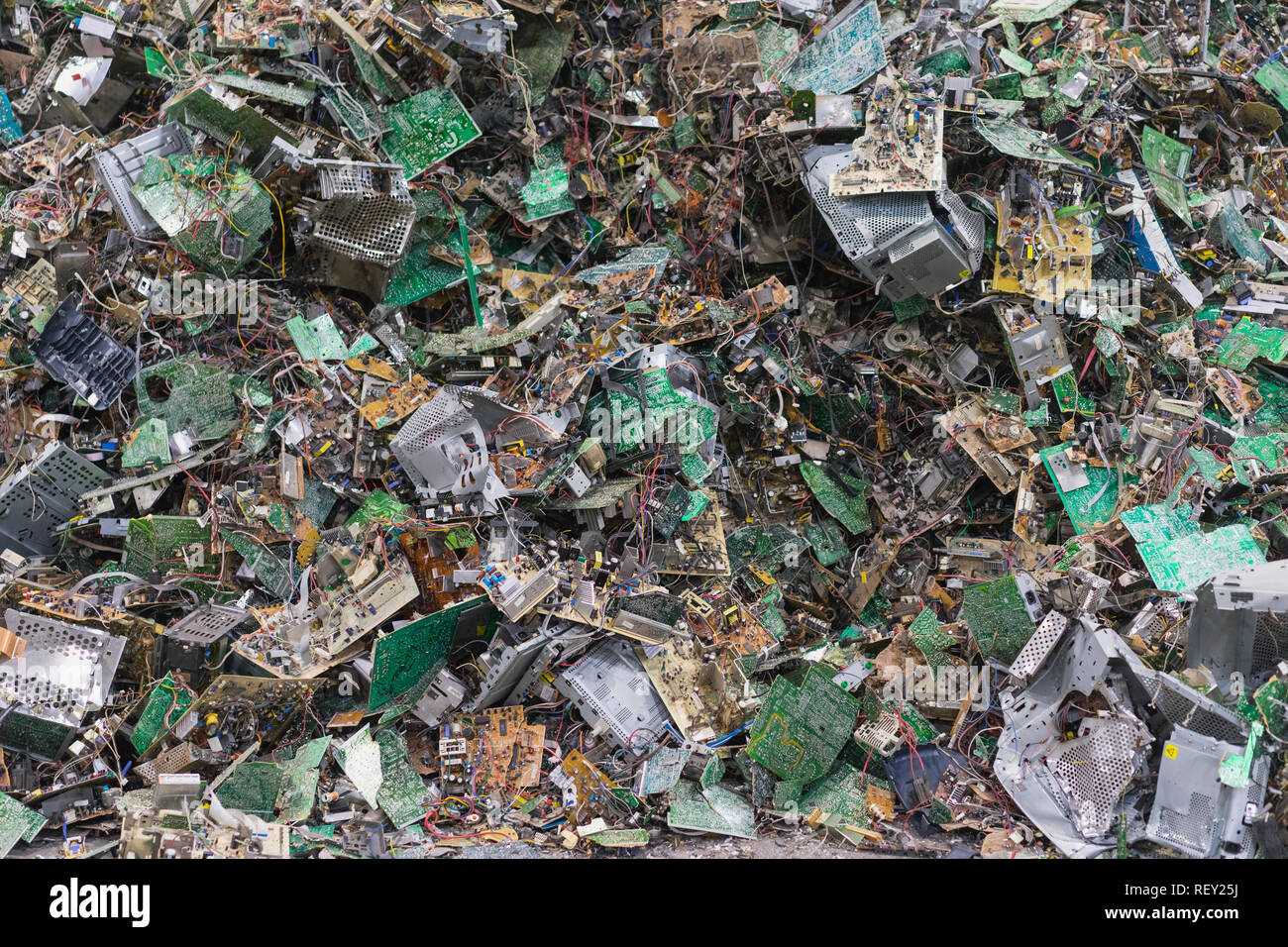 Computer trash waste recycle technological electronic waste awaiting to ...