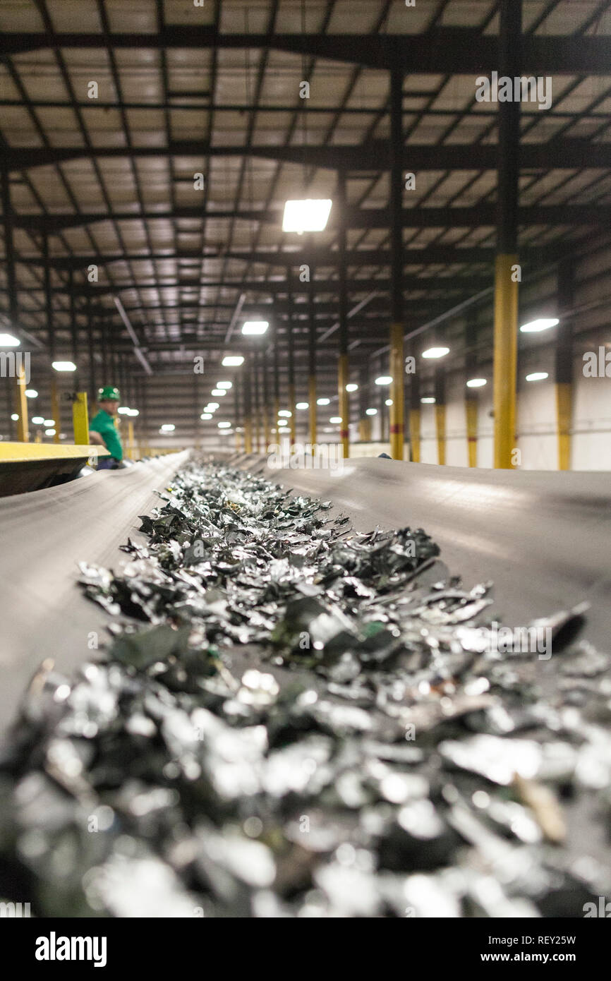 Technological Waste Electronic waste rushed metal parts travel on a ...
