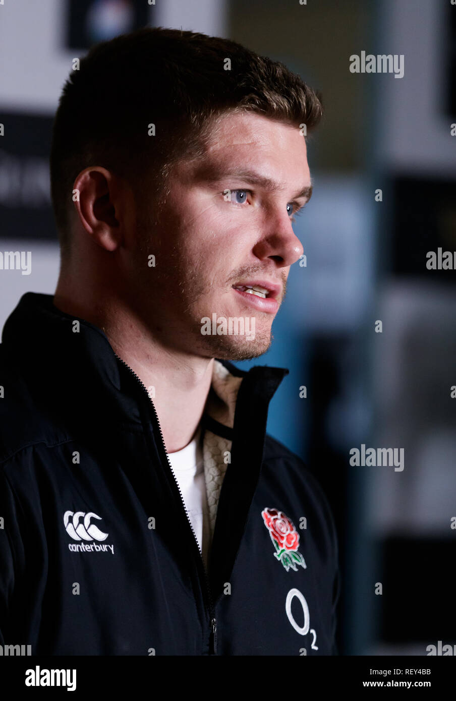 England captain Owen Farrell during the Guinness Six Nations launch at ...