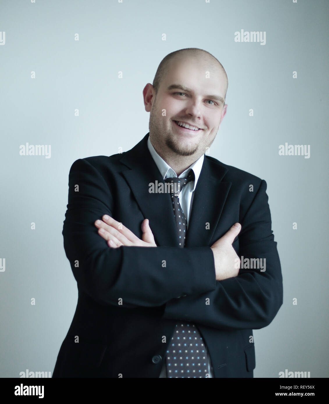 portrait of a smiling businessman . photo with copy space Stock Photo ...