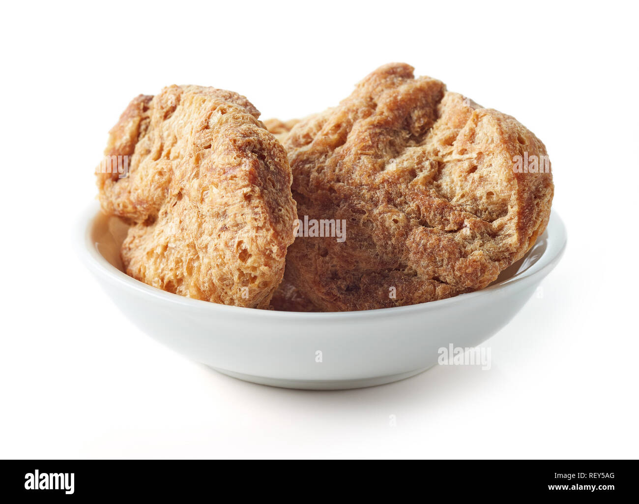 Bowl of soya chunks isolated on white background Stock Photo - Alamy