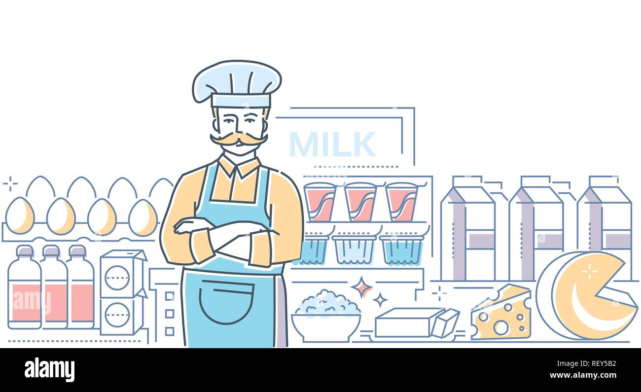 Dairyman Stock Vector Images - Alamy