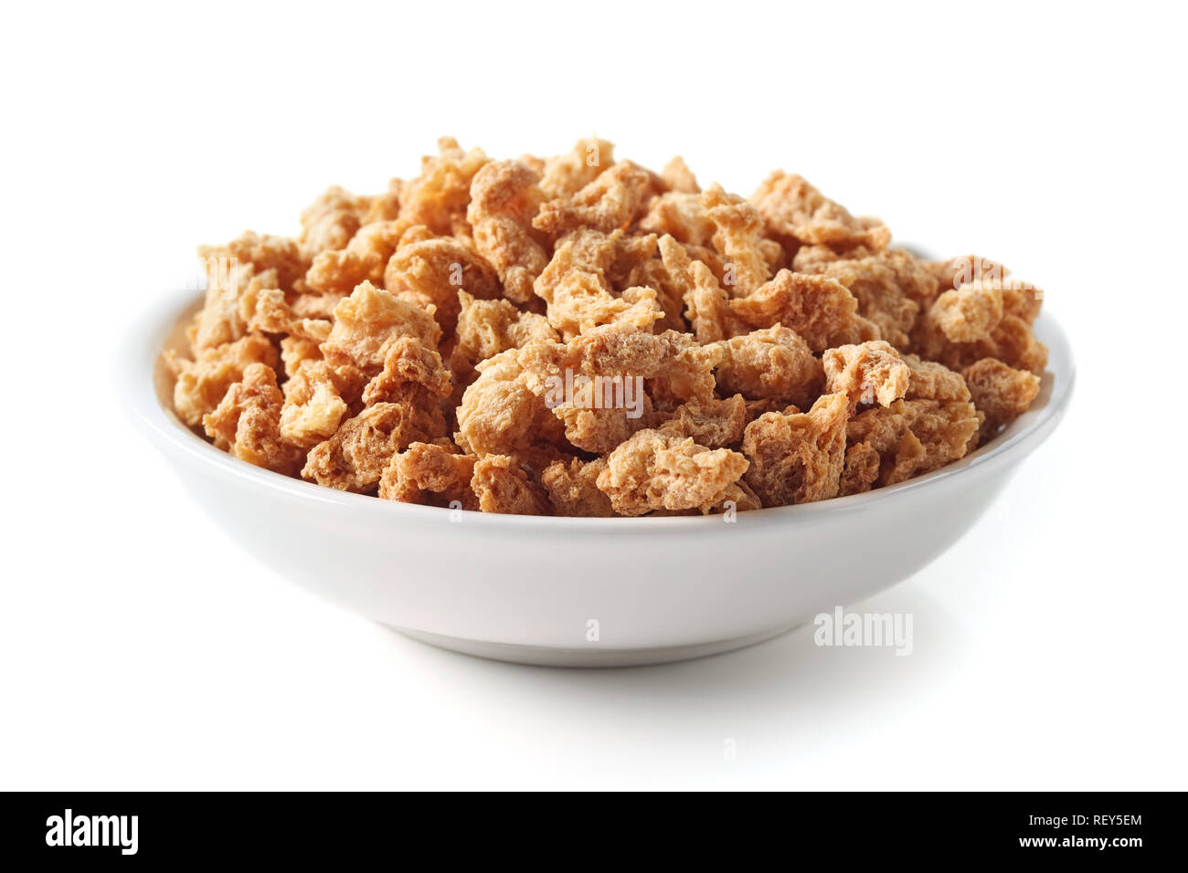 Bowl of soya chunks isolated on white background Stock Photo - Alamy