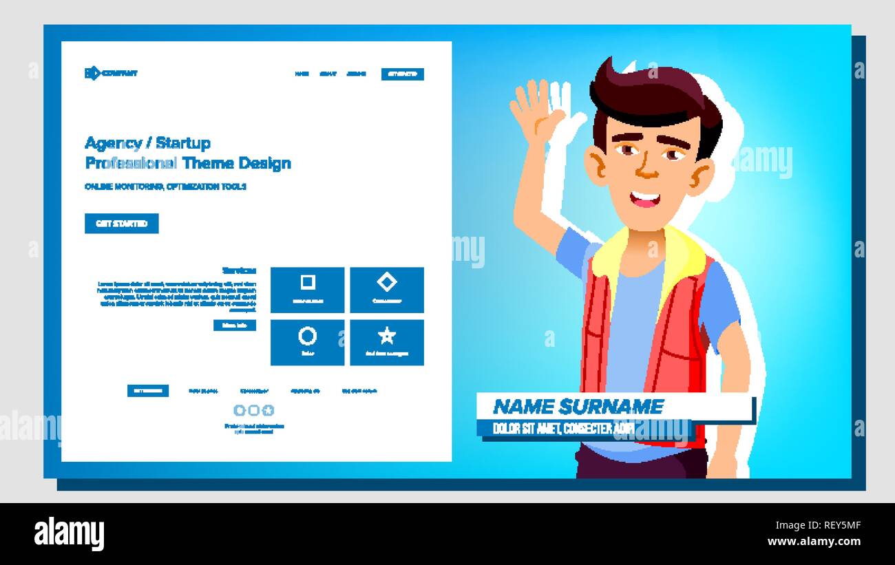 Self Presentation Vector. Asian Male. Introduce Yourself Or Your ...