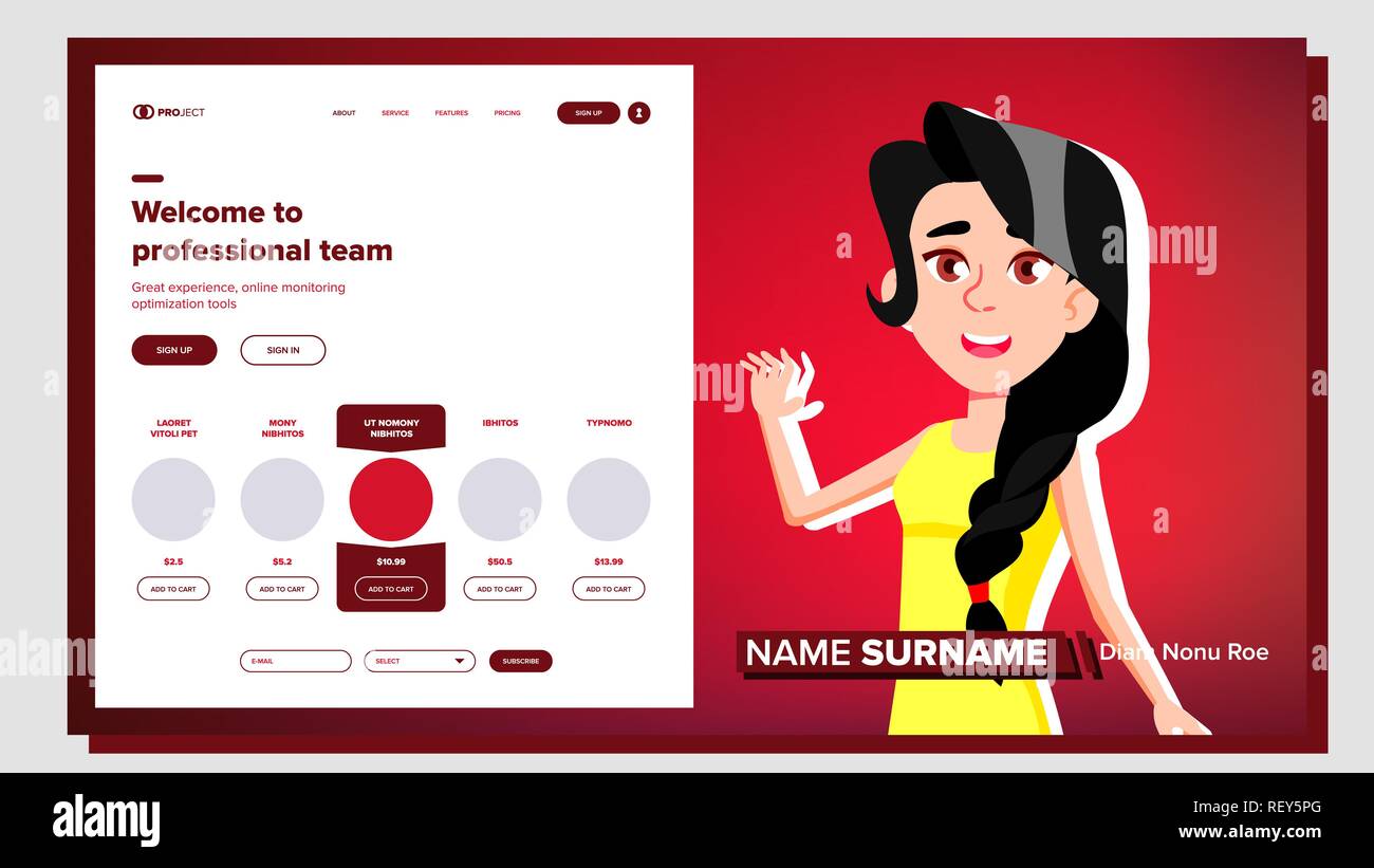 Self Presentation Vector. Caucasian Feamle. Introduce Yourself Or Your ...