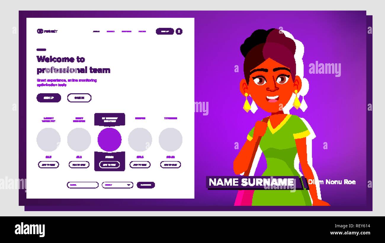 Self Presentation Vector. Indian Female. Introduce Yourself Or Your ...