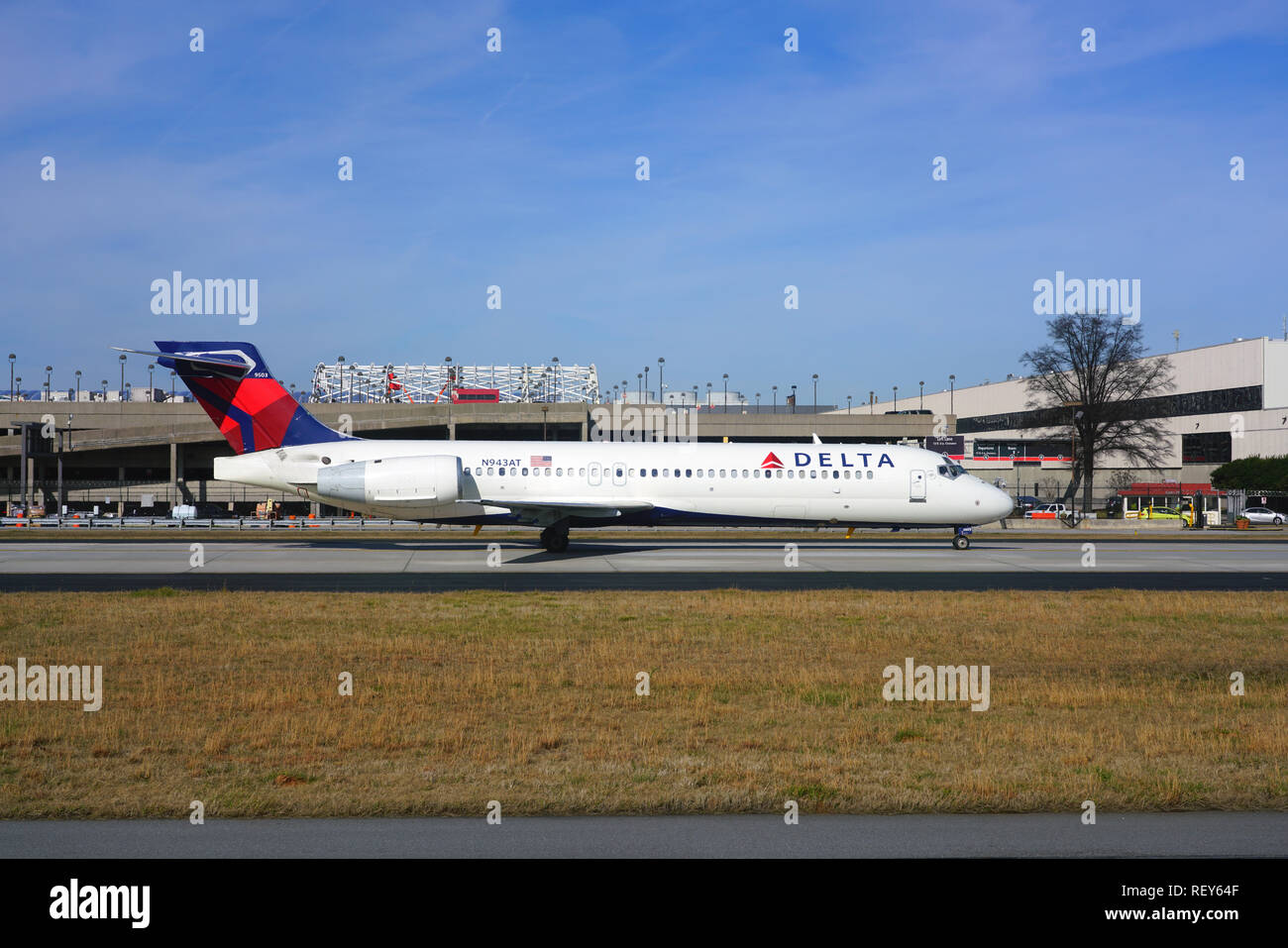 ATLANTA, GA -7 JAN 2019- View of airplanes from Delta Airlines (DL) at ...
