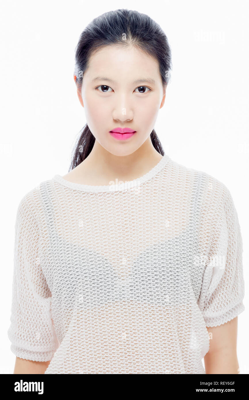 High key beauty portrait of teenage Asian girl Stock Photo - Alamy