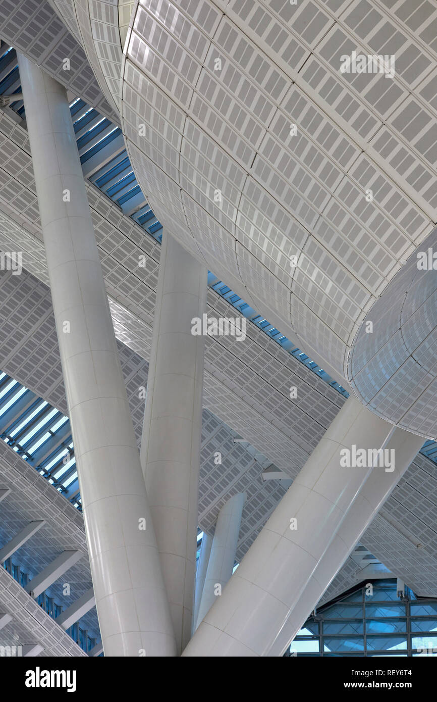 Abstract roof structure detail. West Kowloon Station, Hong Kong, China ...