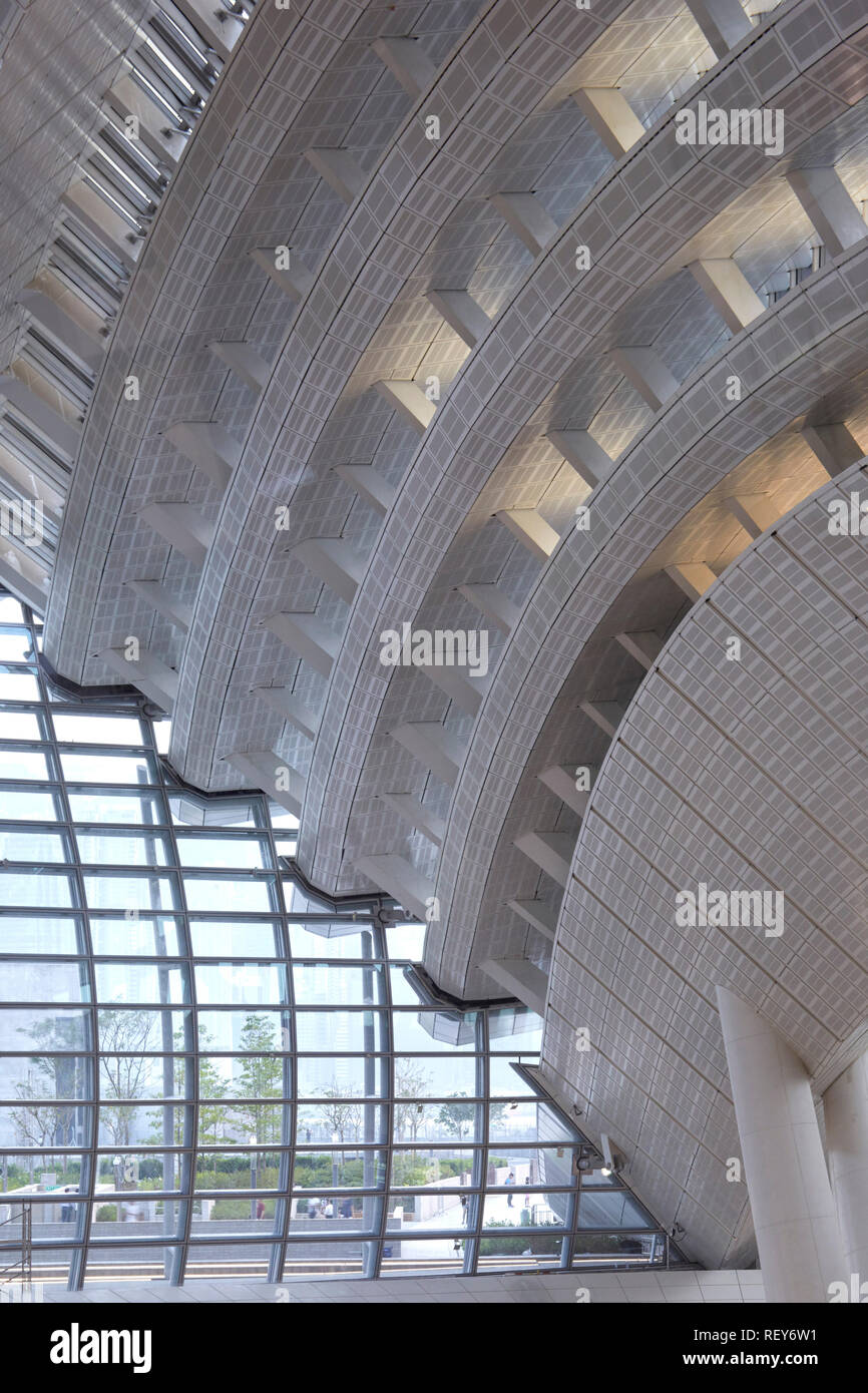 Abstract roof structure detail. West Kowloon Station, Hong Kong, China ...