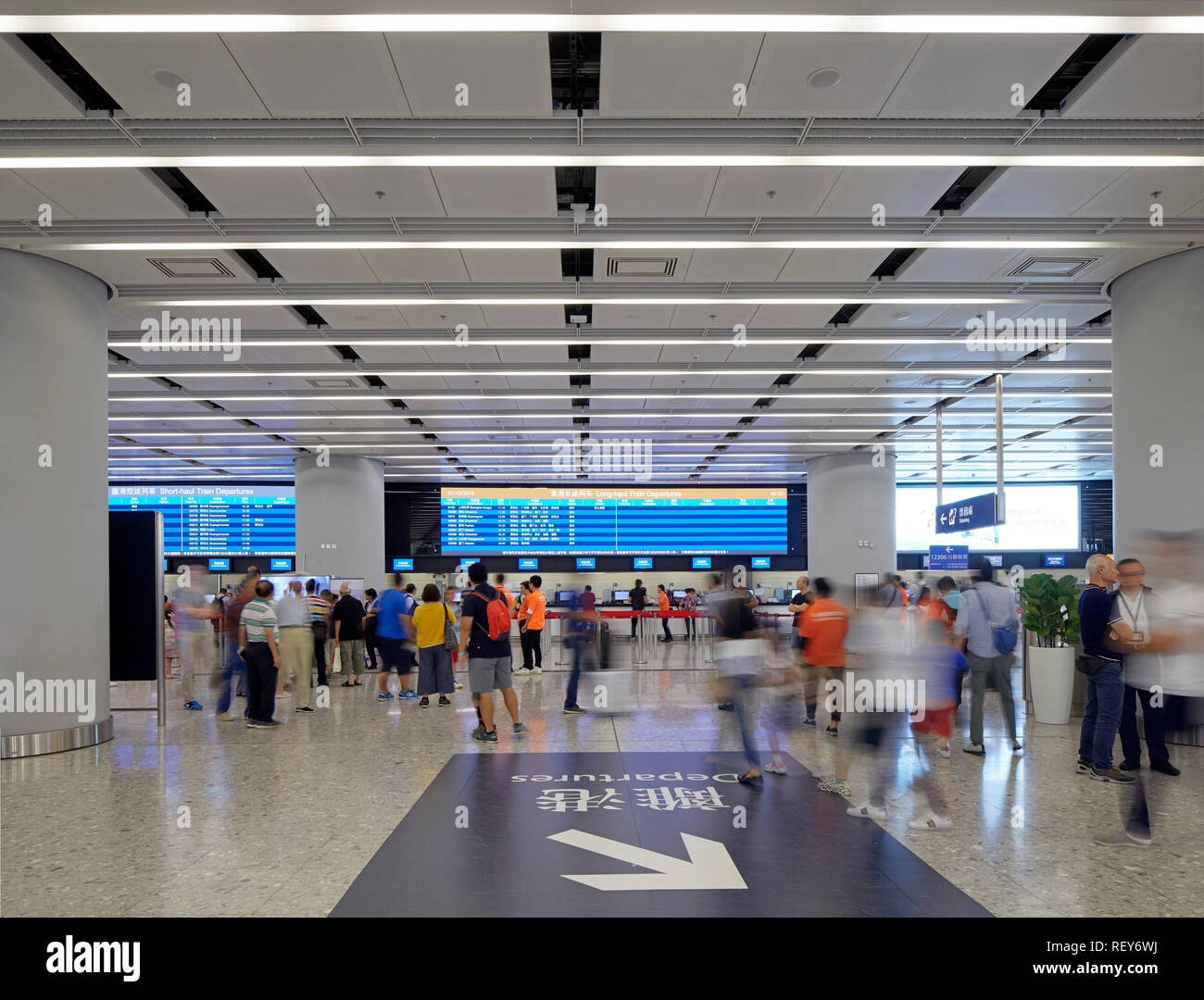 Ticketing area. West Kowloon Station, Hong Kong, China. Architect ...