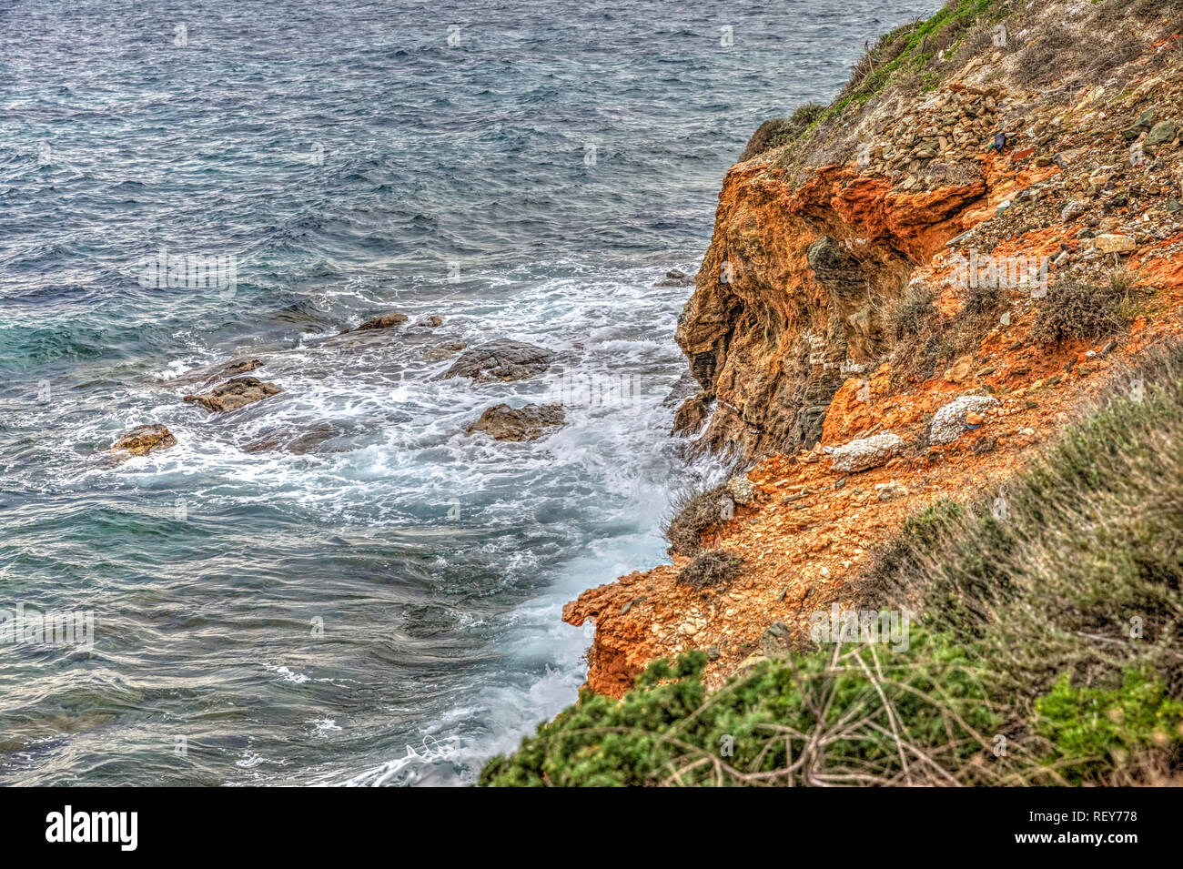 View of Syros Island Komito's Coastline . Seascape. Stock Image Stock ...