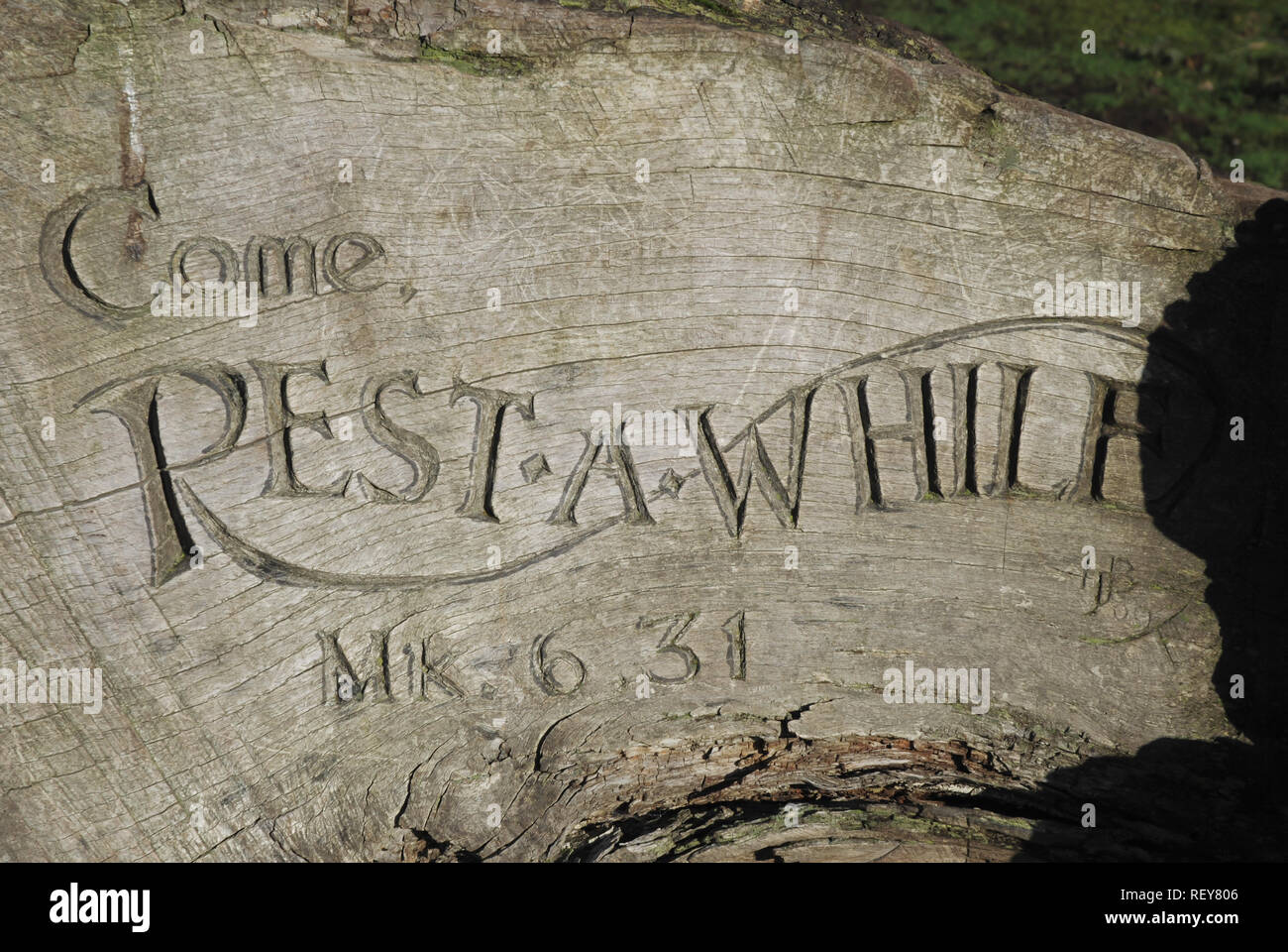 Words carved into wood hi-res stock photography and images - Alamy