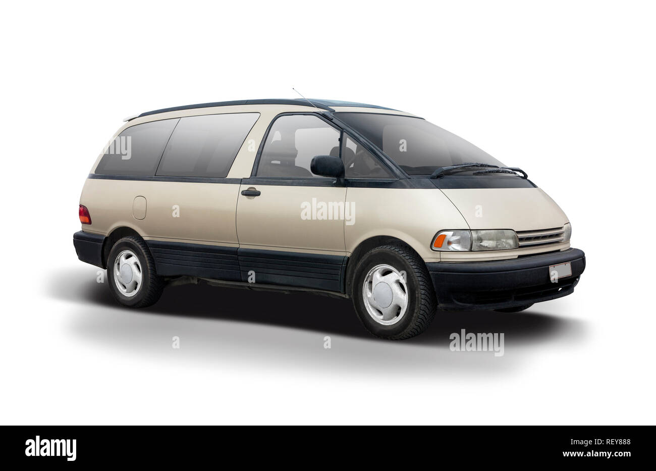 Classic Japanese MPV car side view isolated on white background Stock ...
