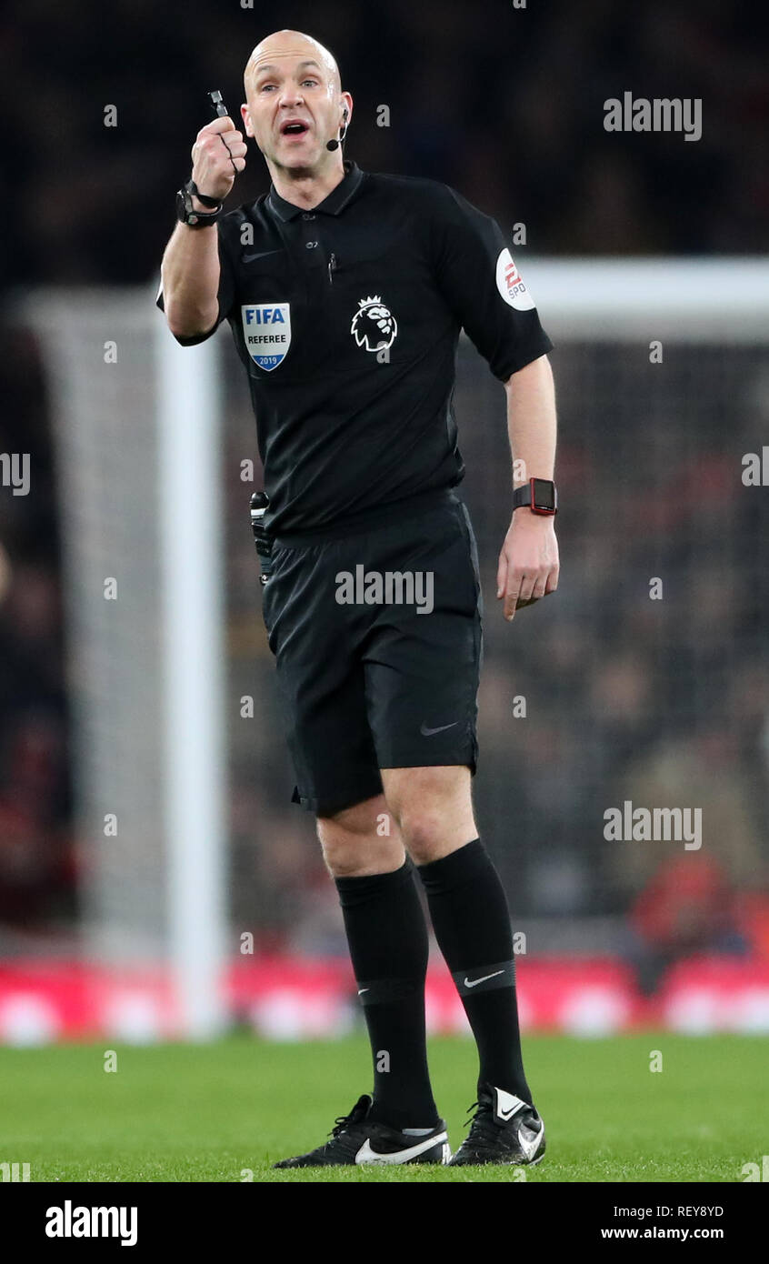 Referee Anthony Taylor during the Premier League match at The Emirates ...