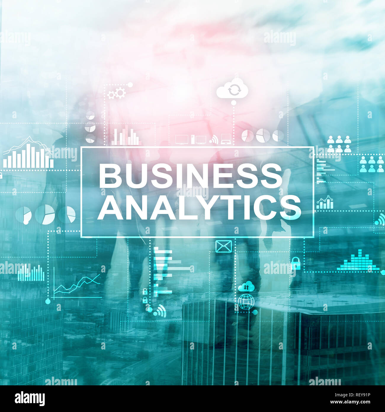 Business analytics concept on double exposure background Stock Photo ...