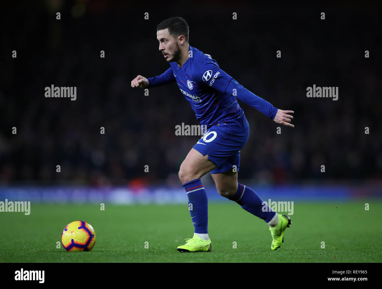 Chelsea's Eden Hazard during the Premier League match at The Emirates ...