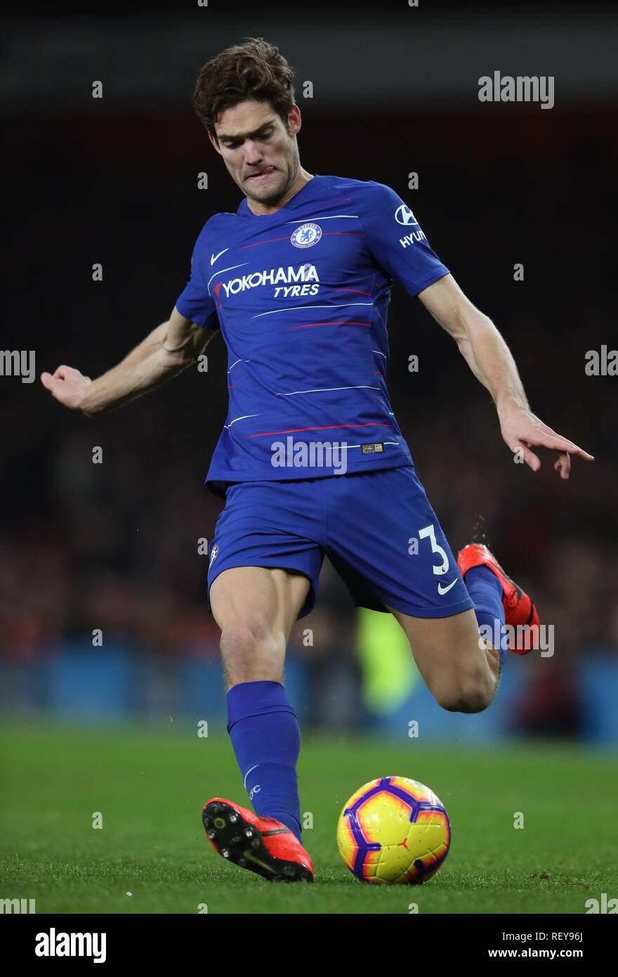Chelsea's Marcos Alonso during the Premier League match at The Emirates ...