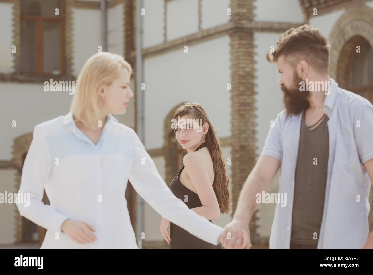 He is nothing but a womanizer. Hipster choosing between two women ...