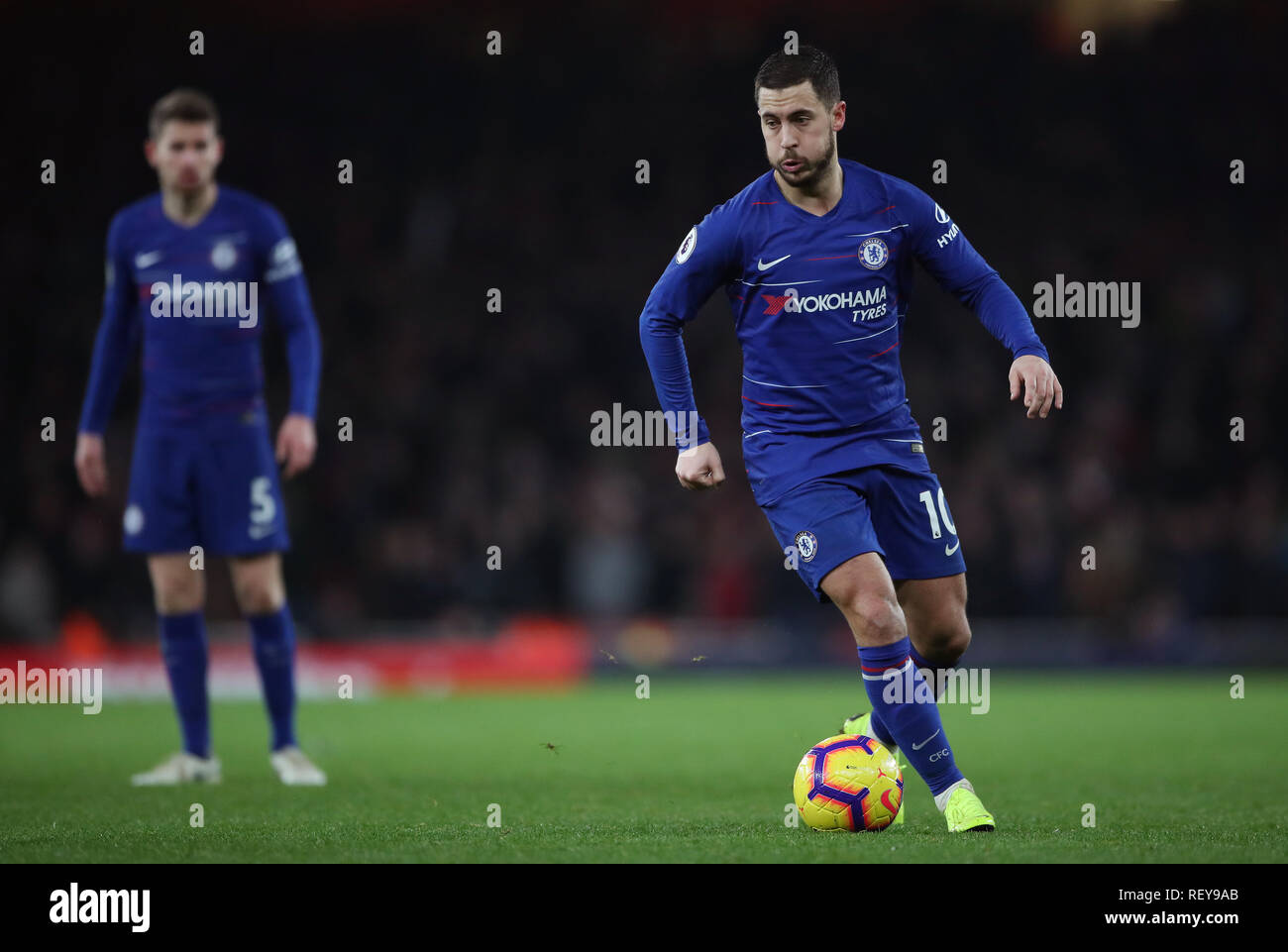 Chelsea's Eden Hazard during the Premier League match at The Emirates ...