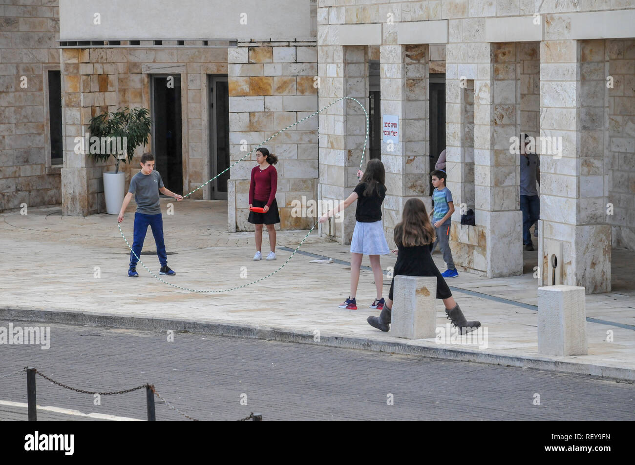 Kids playing in the street. Photographed in Acre, Galilee, Israel Stock ...