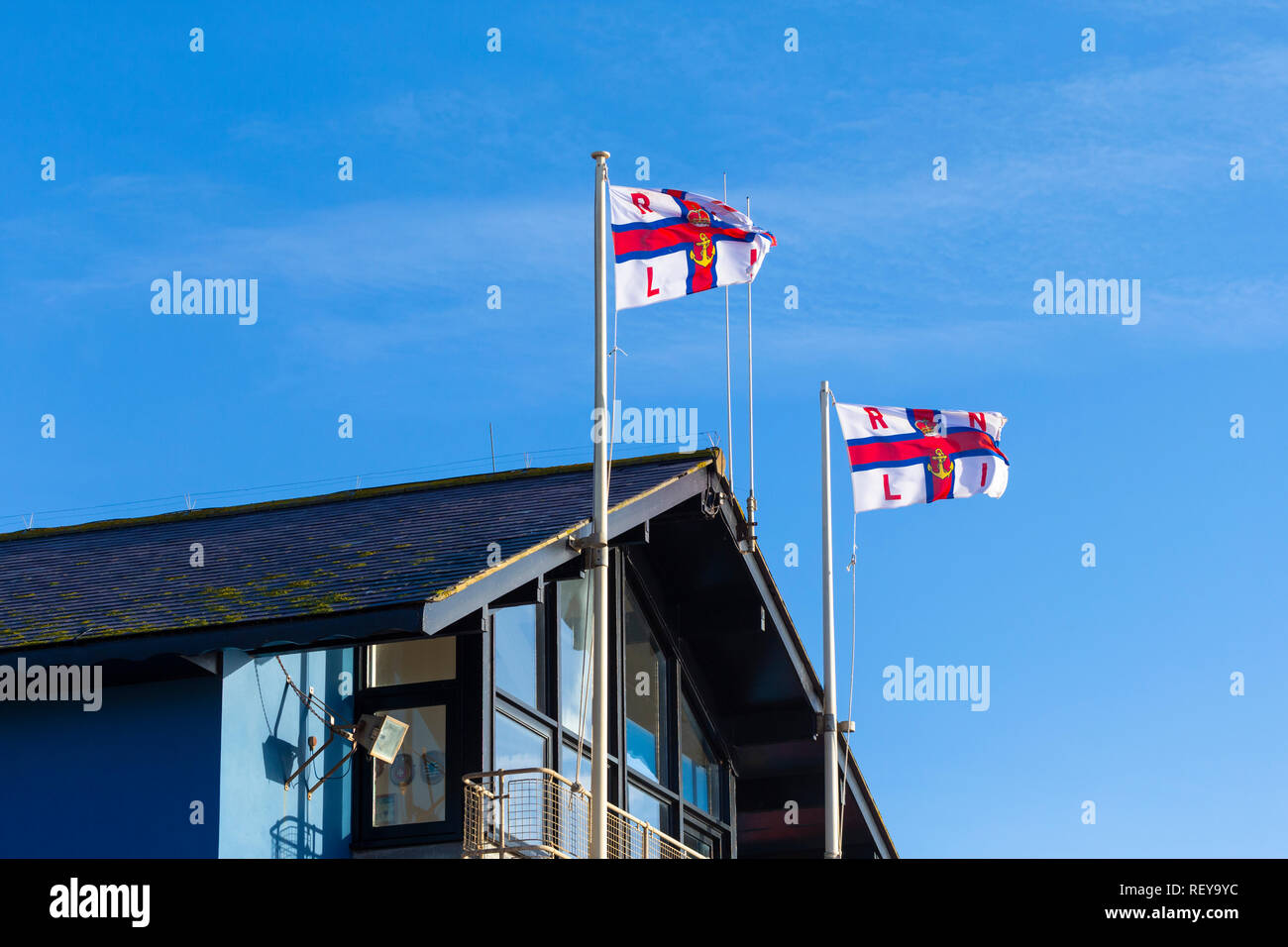 RNLI flags, hastings, uk Stock Photo - Alamy