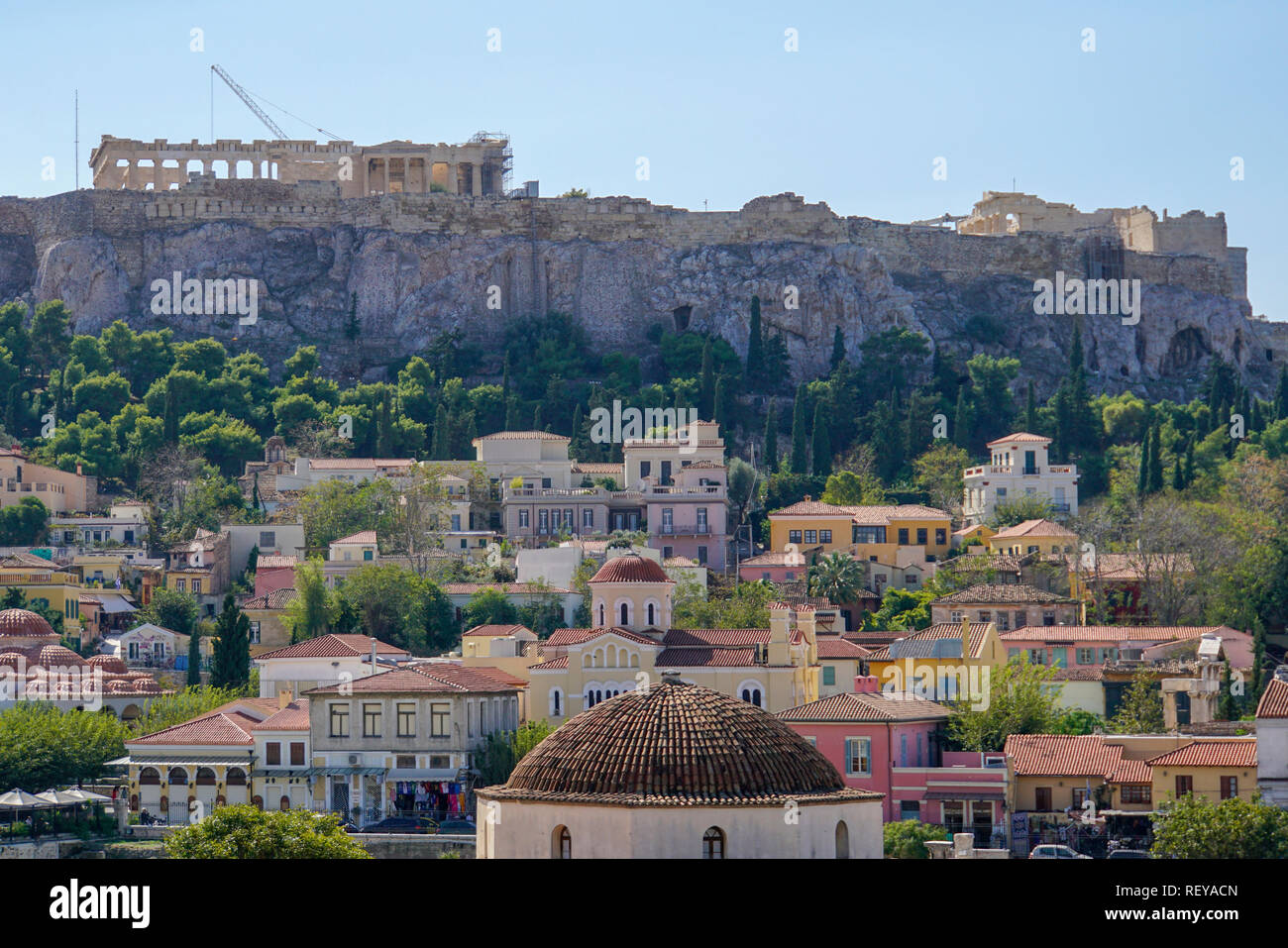 Athens cityscape the acropolis in the background Stock Photo - Alamy