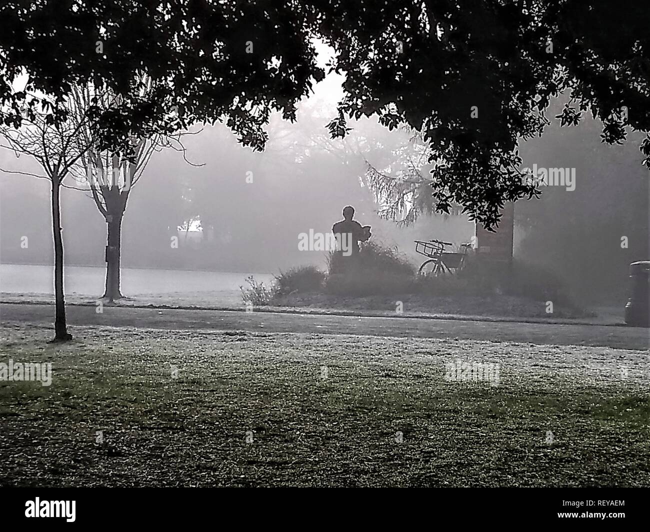 Ghostly figure in the fog Stock Photo - Alamy