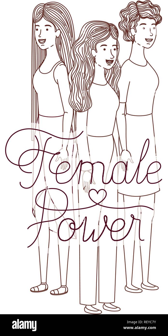 women with label female power character Stock Vector Image & Art - Alamy