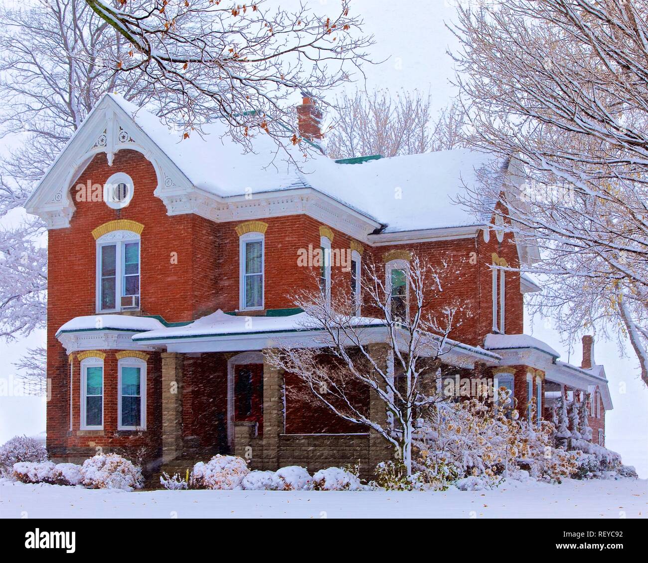 Snow Covered House Stock Photo - Alamy