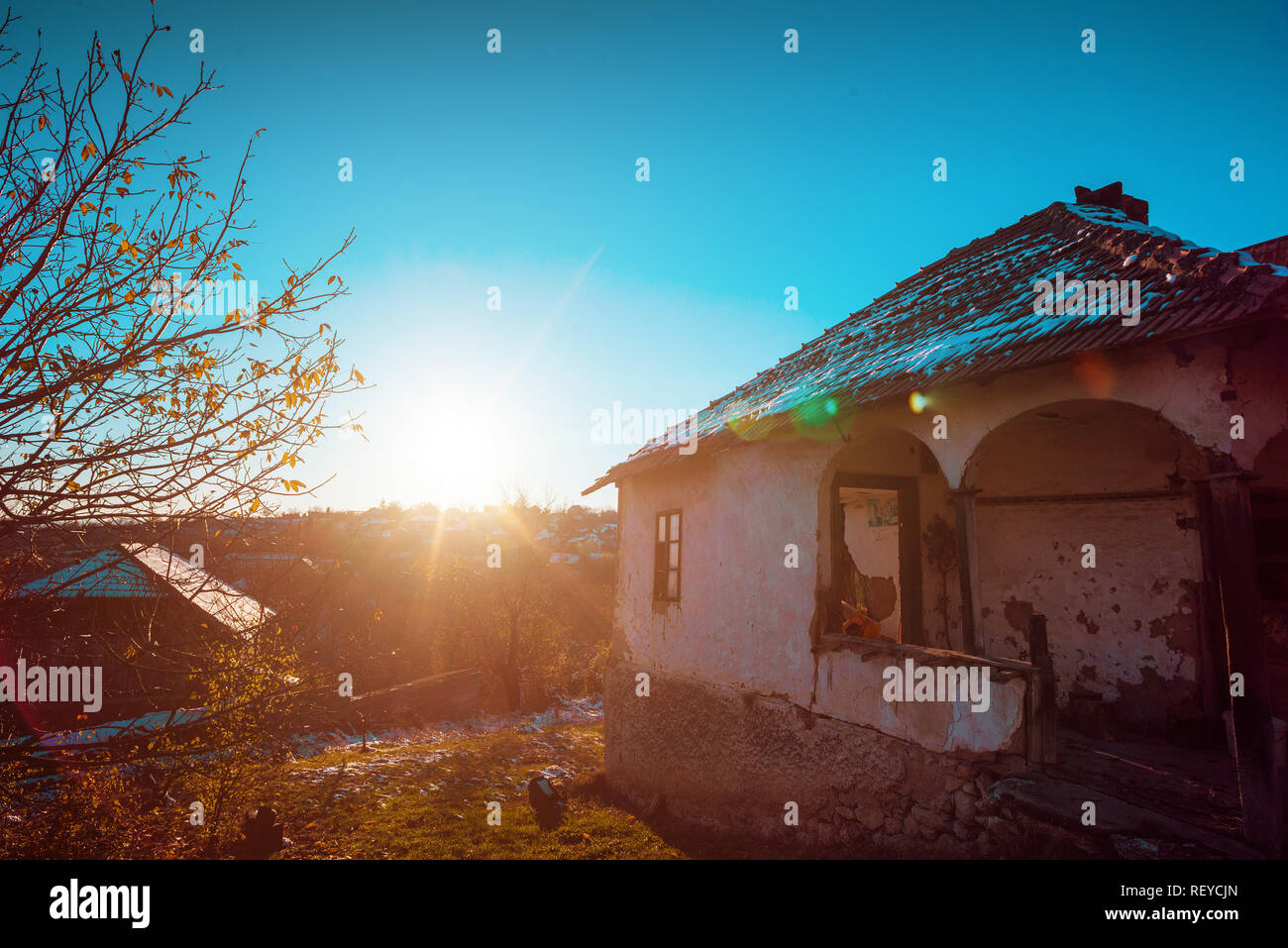 Traditional Serbian village landscape Stock Photo - Alamy