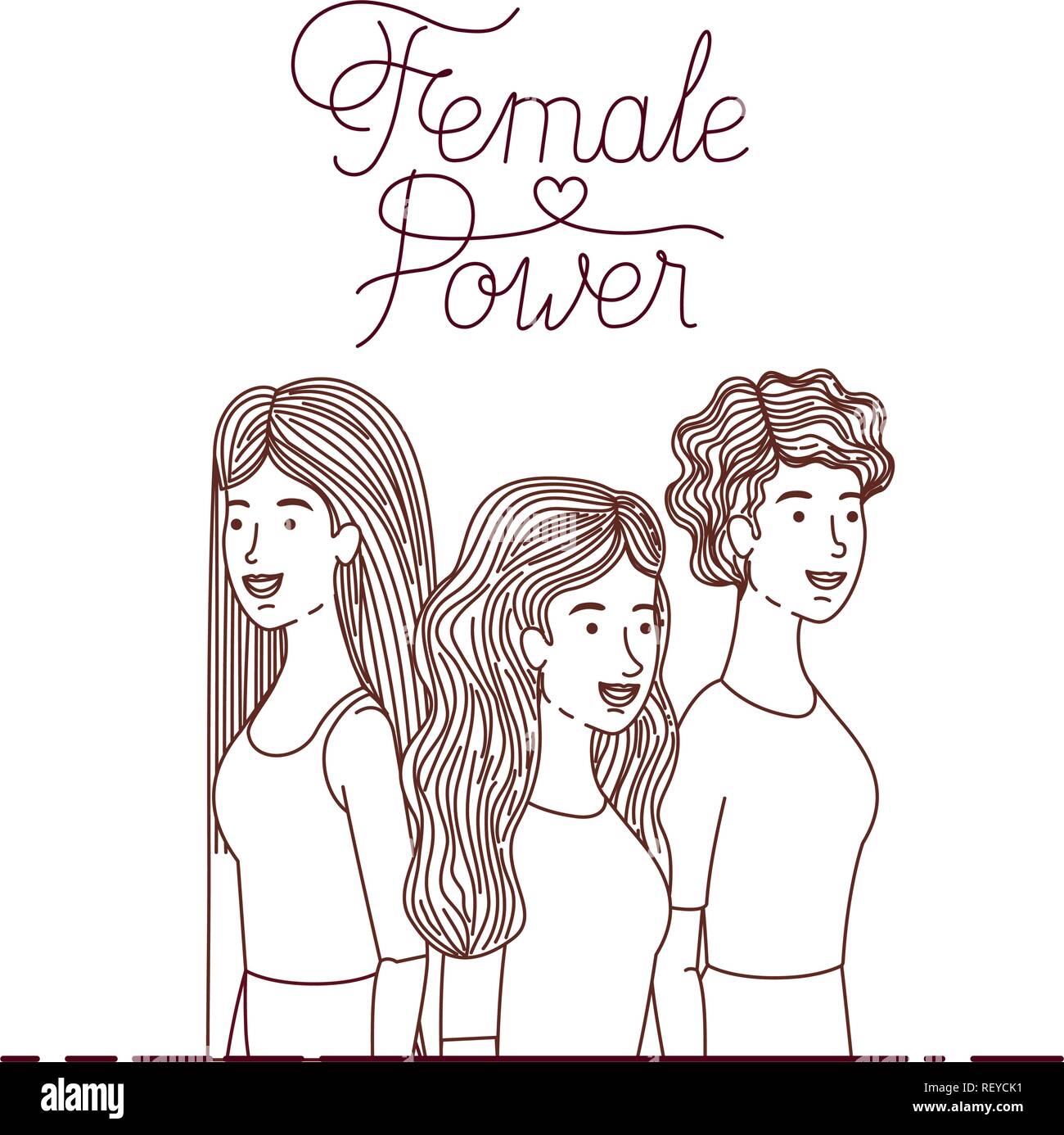 women with label female power character Stock Vector Image & Art - Alamy
