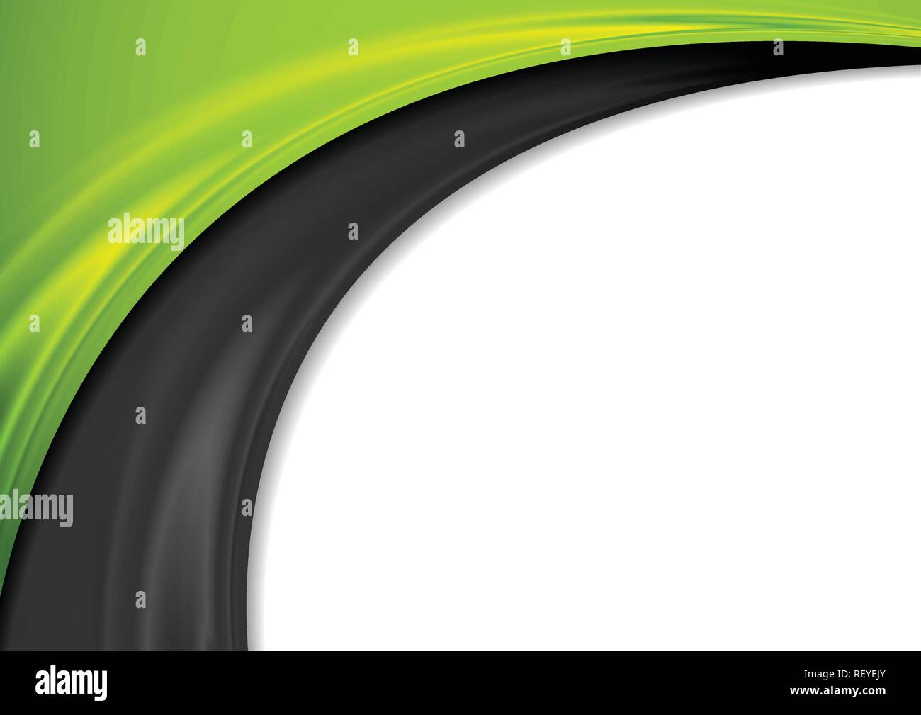 Contrast green and black waves abstract background. Vector design Stock ...
