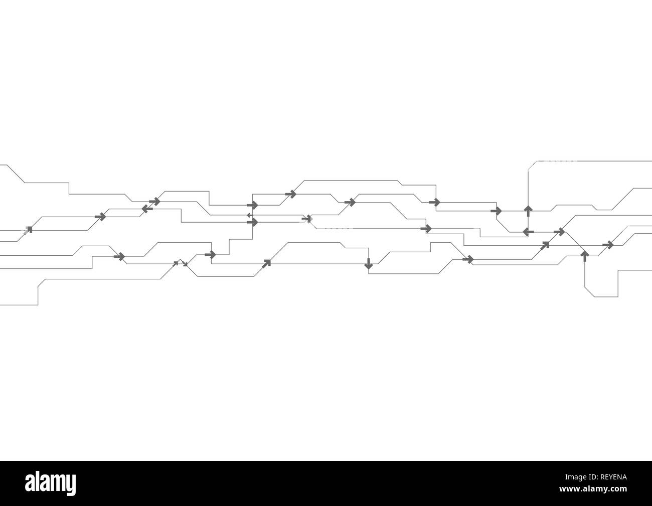 Grey tech lines and arrows abstract background. Vector design Stock ...