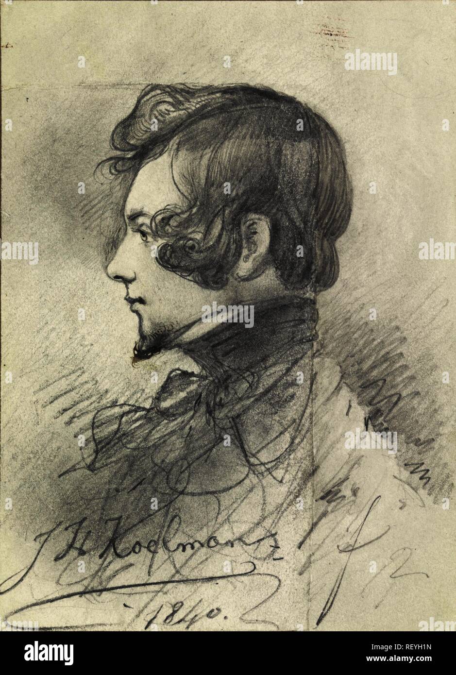 Self portrait of JH Koelman. Draughtsman: Johan Hendrik Koelman. Dating ...