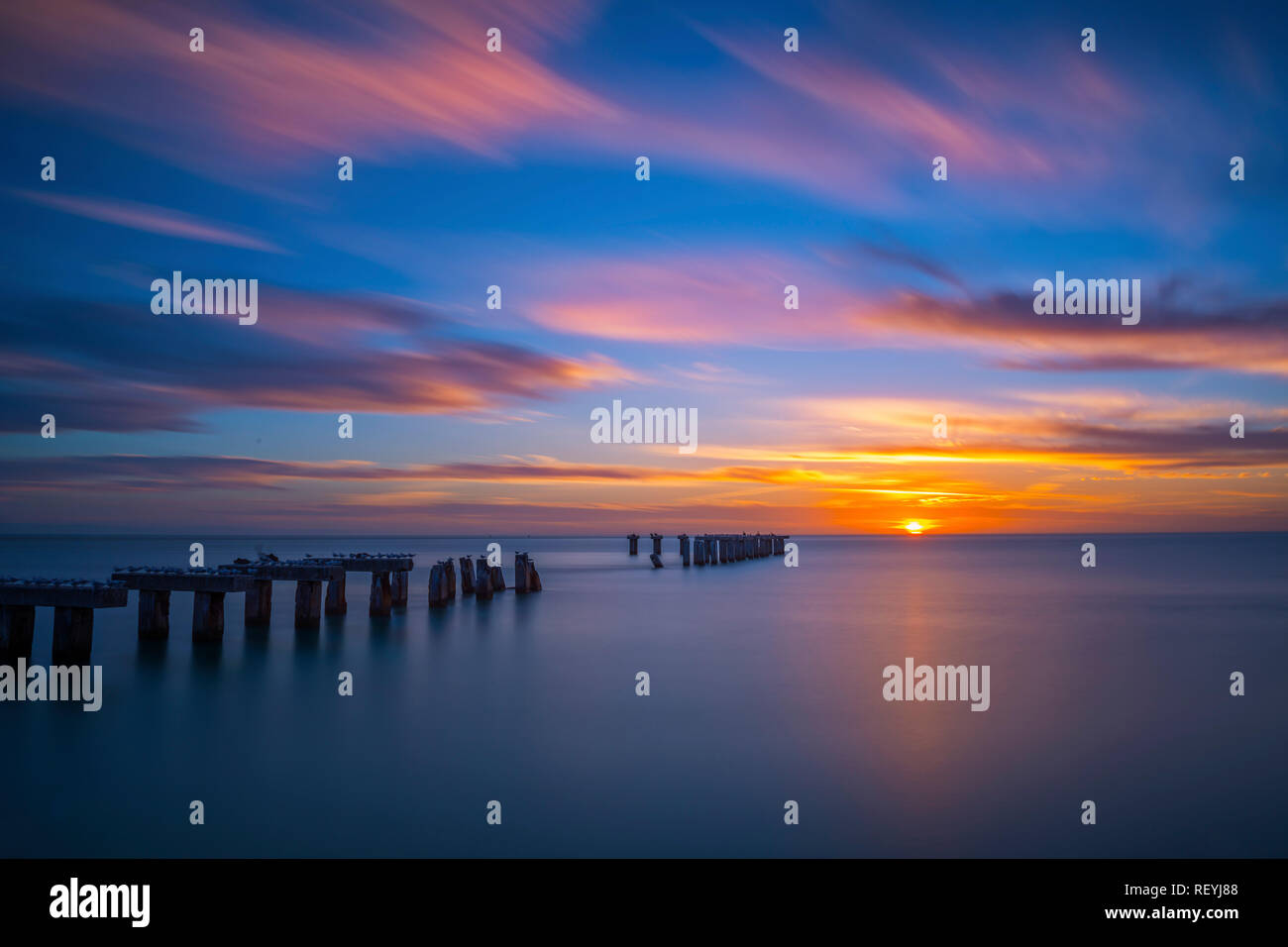 sunset on the Atlantic Stock Photo - Alamy