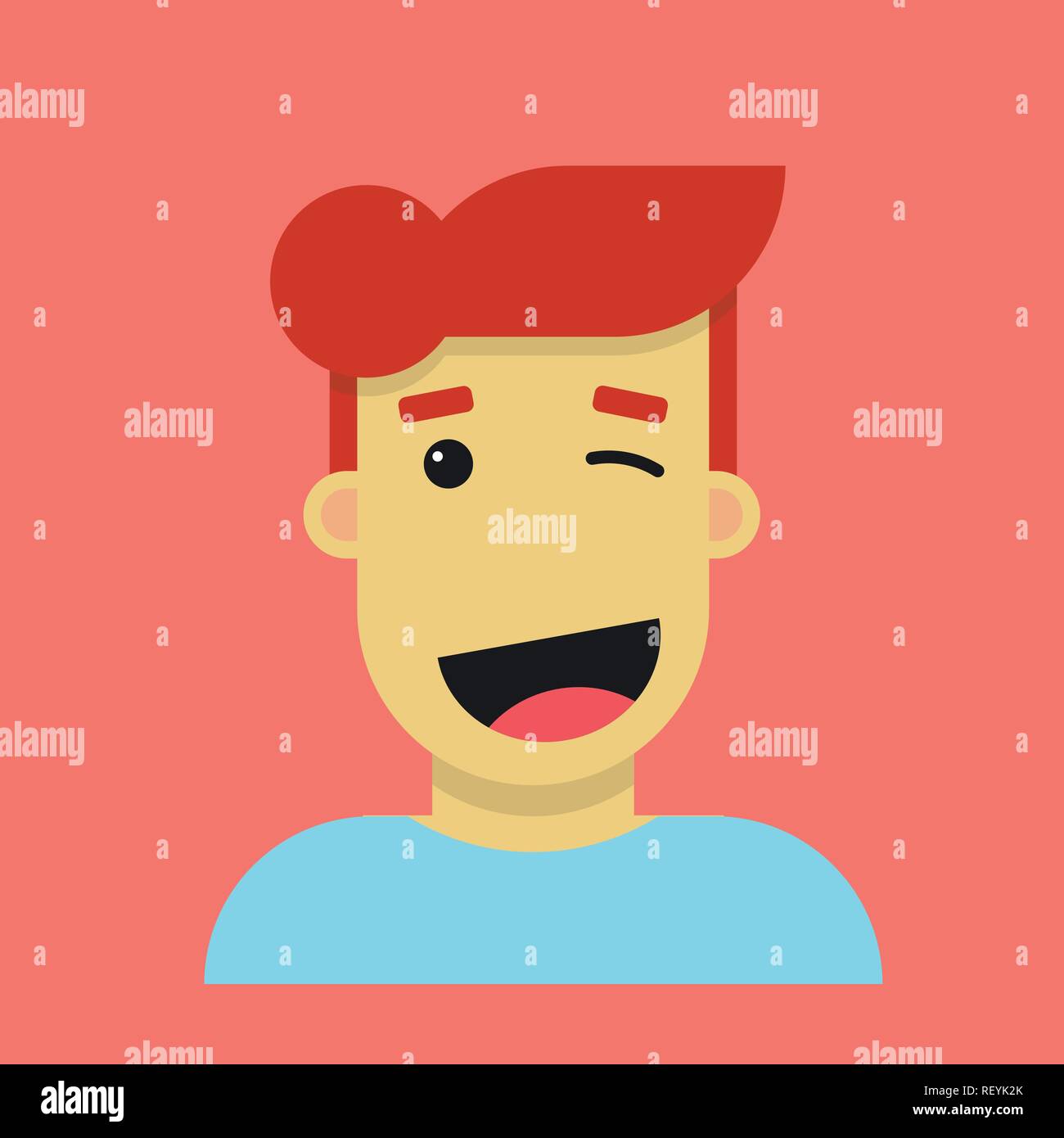 Winking young guy vector illustration. Creative cartoon character Stock ...