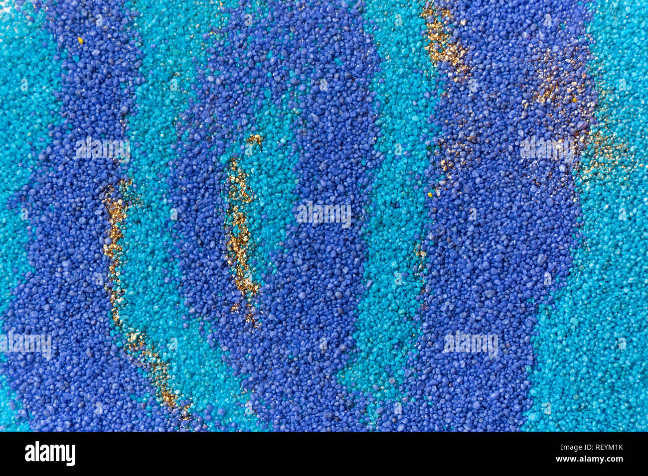 Layered colorful sand pattern. Marble style background. Blue and gold ...