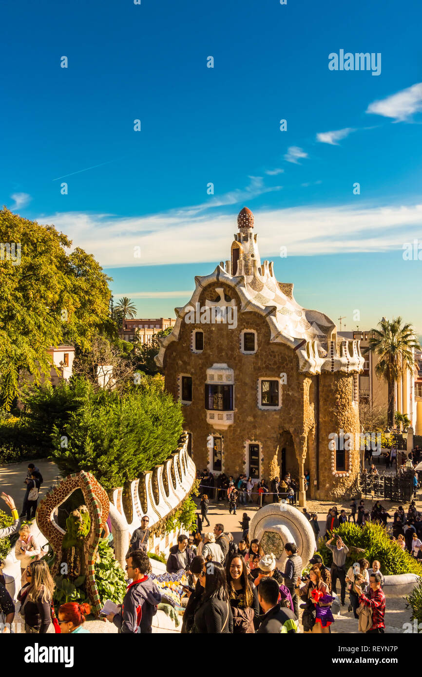 Park guell casa del guarda hi-res stock photography and images - Alamy
