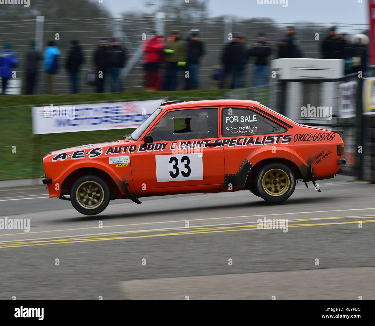Martin Page, Hugh Holdaway, Ford Escort, MGJ Rally Stages, Chelmsford ...