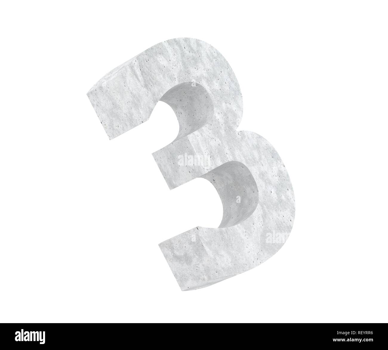 3D rendering concrete number 3 three. 3D render Illustration Stock ...