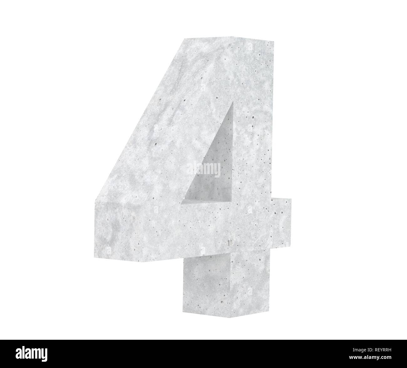 3D rendering concrete number 4 four. 3D render Illustration Stock Photo ...