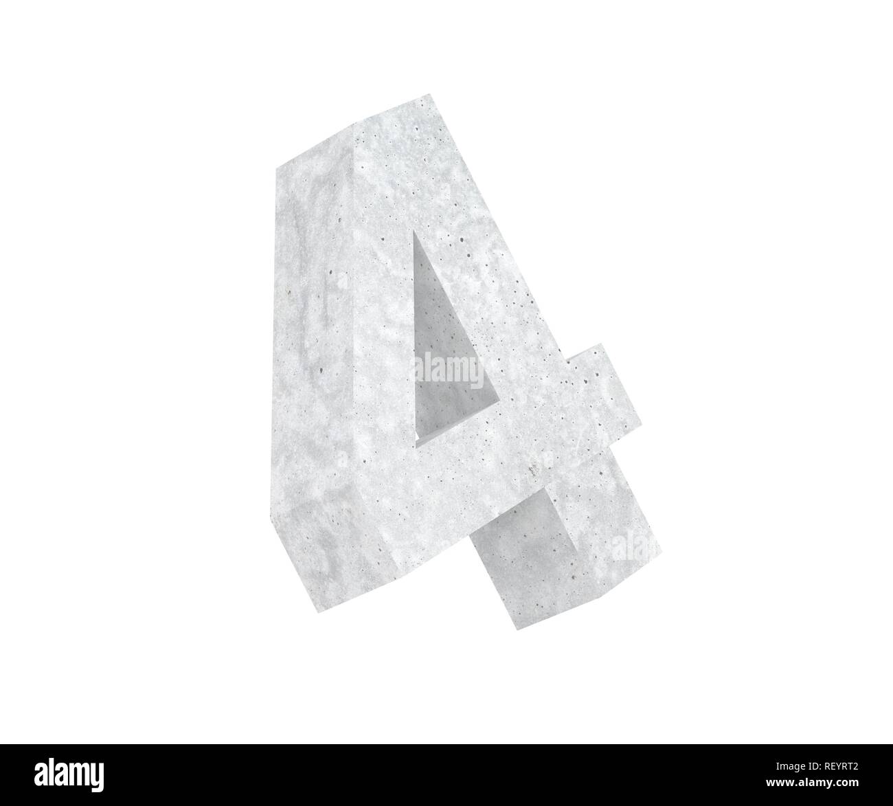 3D rendering concrete number 4 four. 3D render Illustration Stock Photo ...
