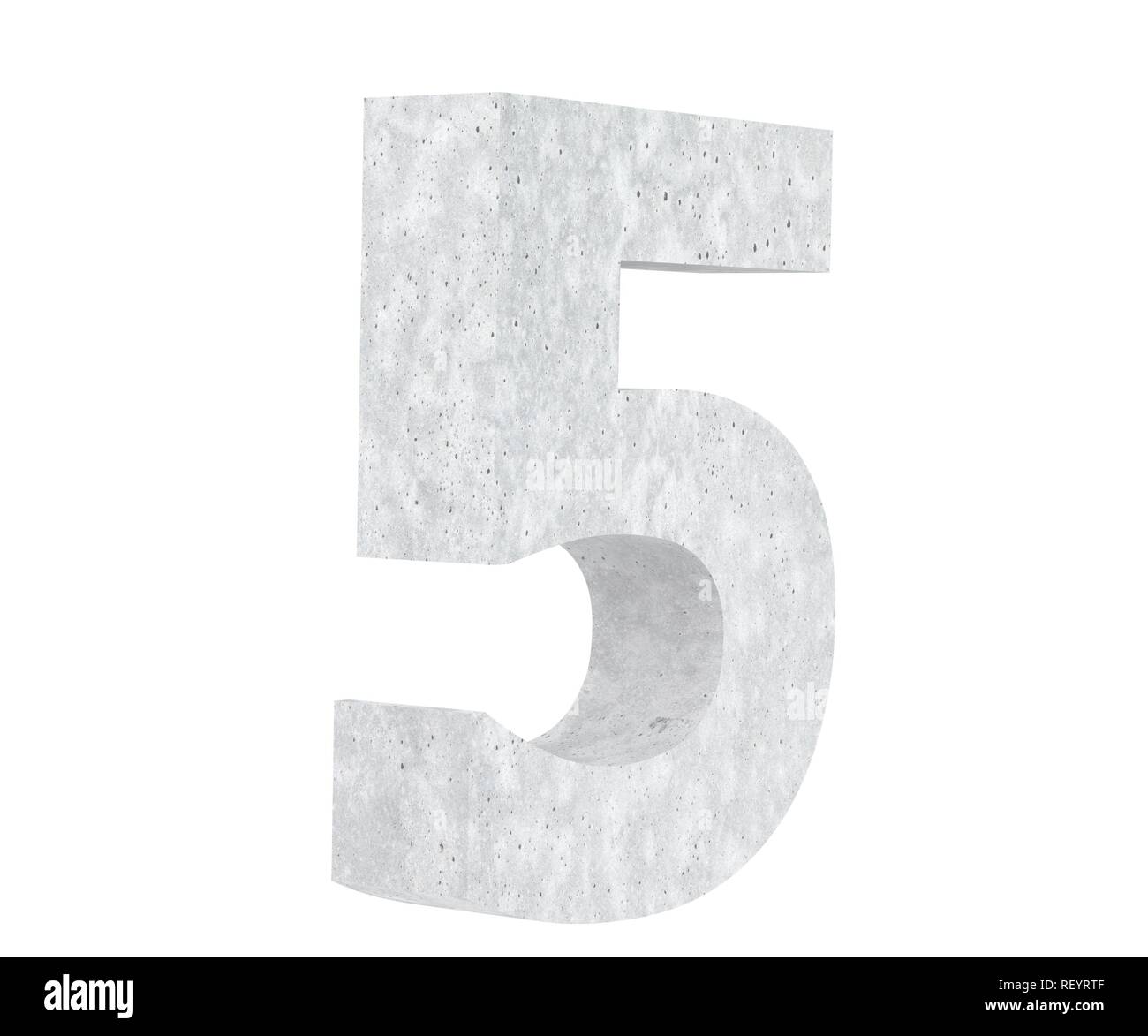 3D rendering concrete number 5 five. 3D render Illustration Stock Photo ...