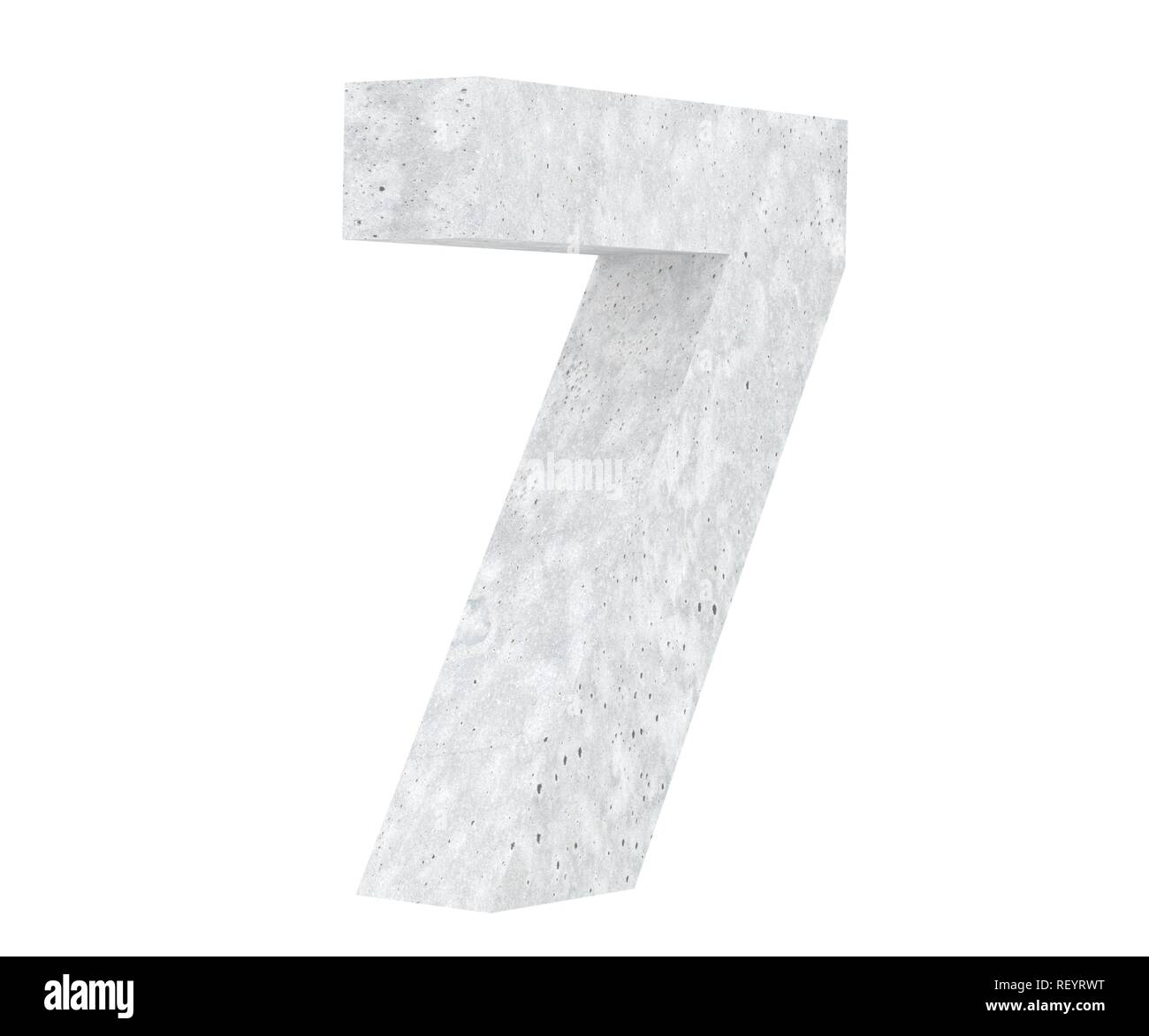 3D rendering concrete number 7 seven. 3D render Illustration Stock ...