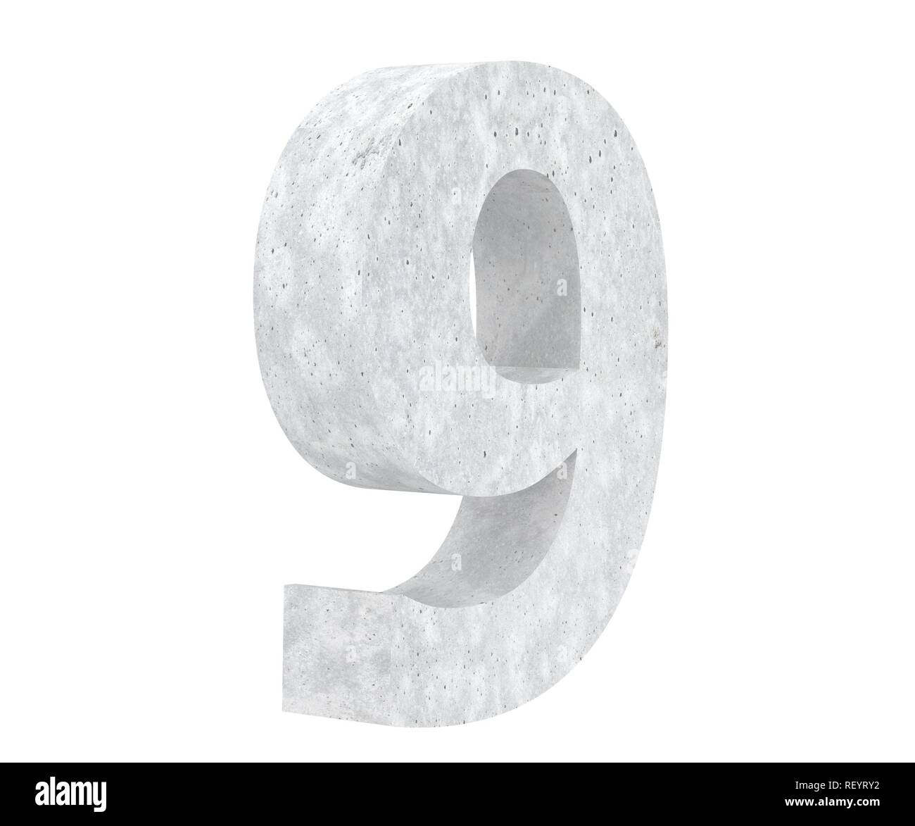 3D rendering concrete number 9 nine. 3D render Illustration Stock Photo ...