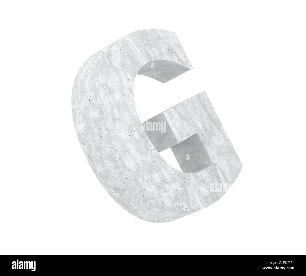 Concrete Capital Letter - G isolated on white background. 3D render ...