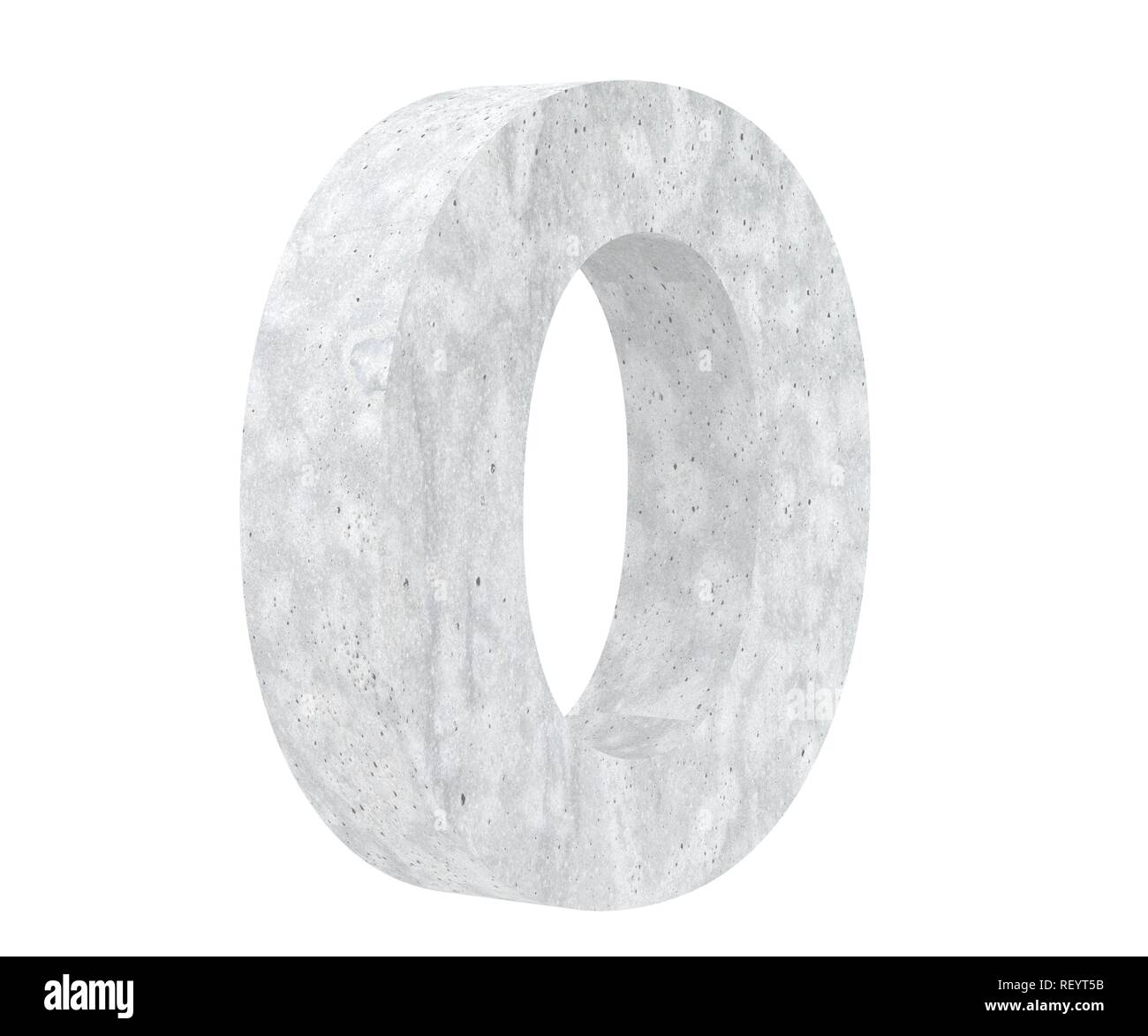 Concrete Capital Letter - O isolated on white background. 3D render ...